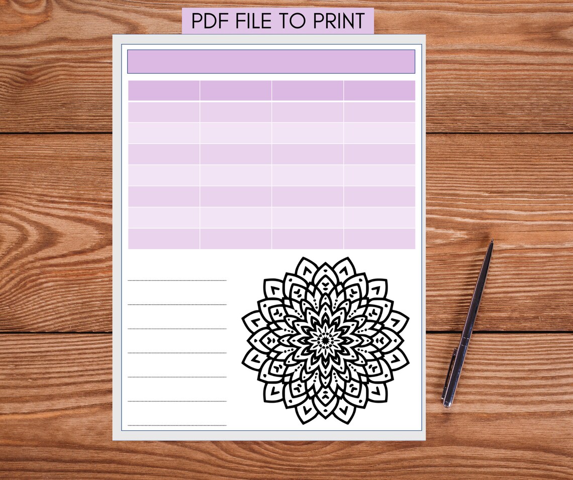 Printable Weekly Planner With Mandala Design - Stay Organized and ...
