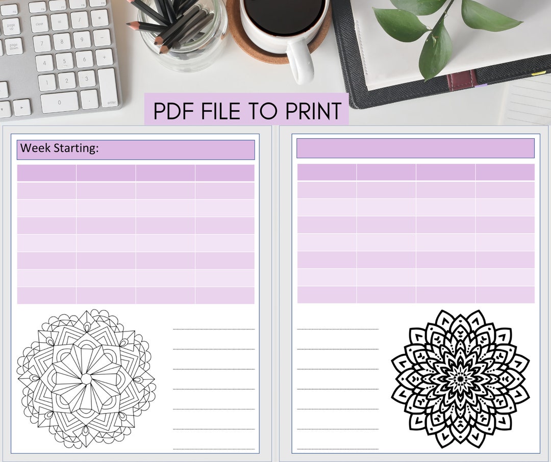 Printable Weekly Planner With Mandala Design - Stay Organized and ...
