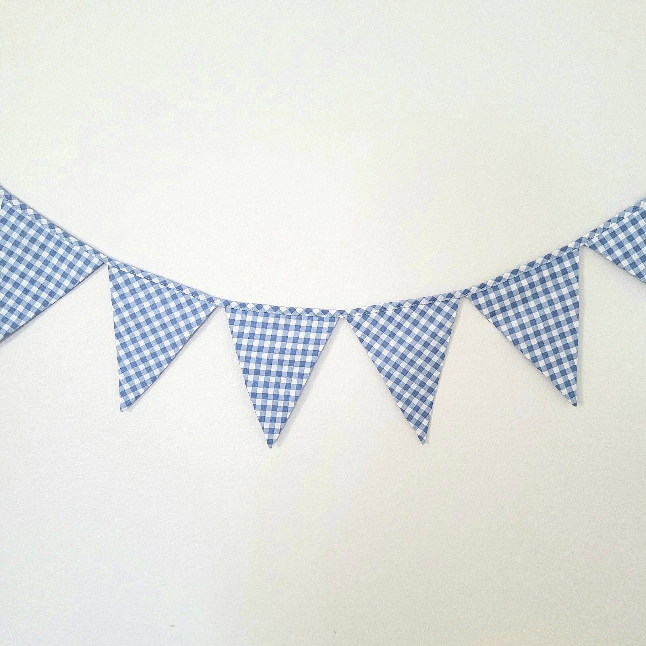 Cotton Blue Bunting Banner for Nursery, Boys Room, Decor, Party ...