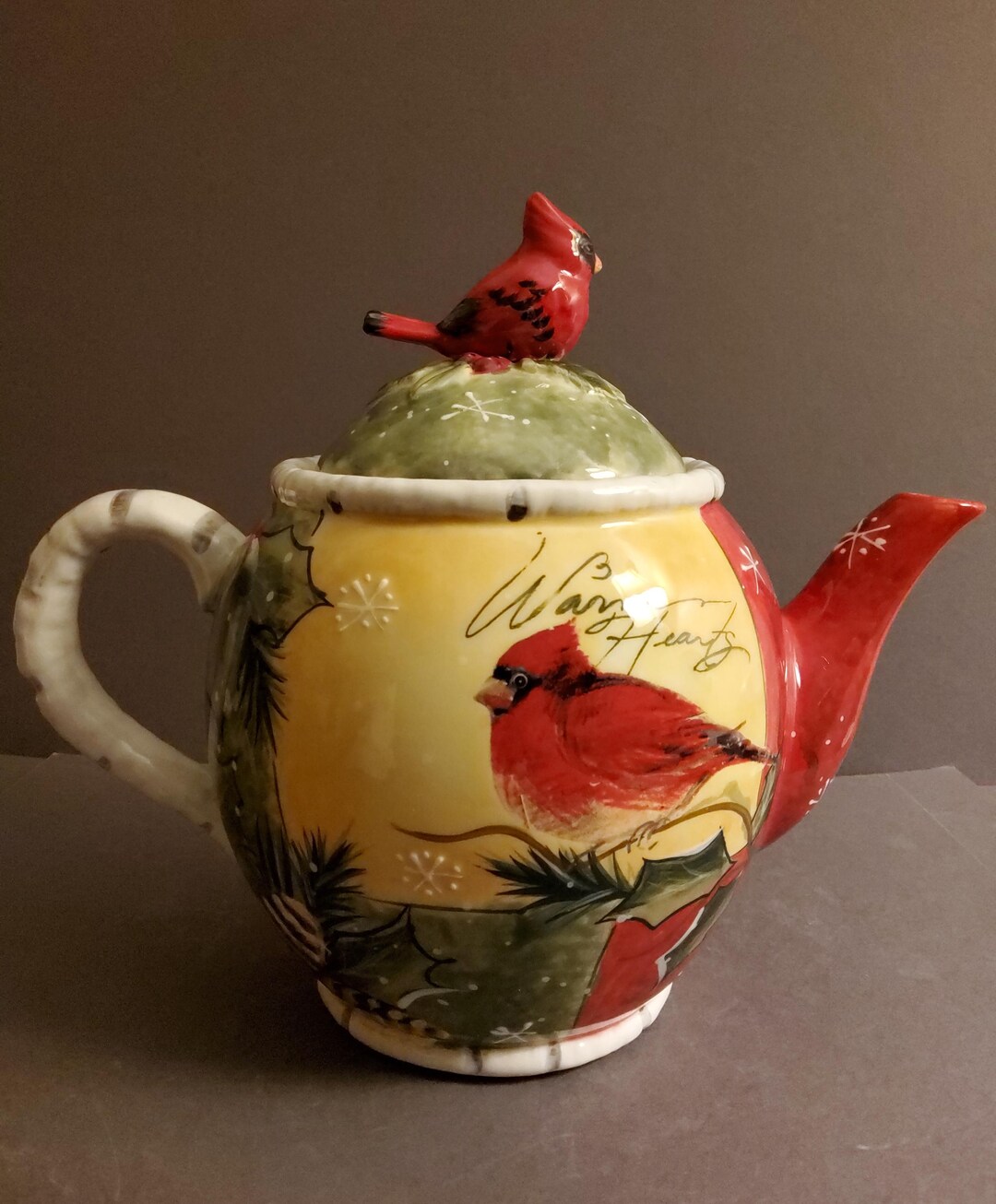 Susan Winget Cardinal Teapot by Certified International - Etsy