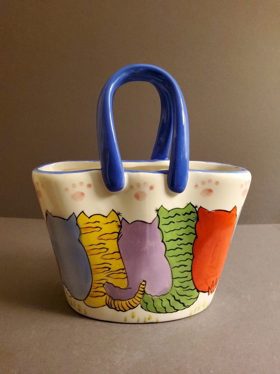 Anne Ormsby Fat Cats Ceramic Purse Wall Vase Planter - Etsy