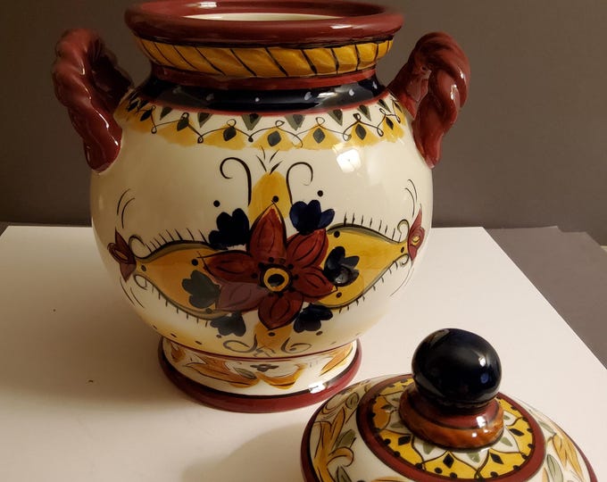 Dario Farrucci Handpainted Ceramic Canister/cookie Jar - Etsy