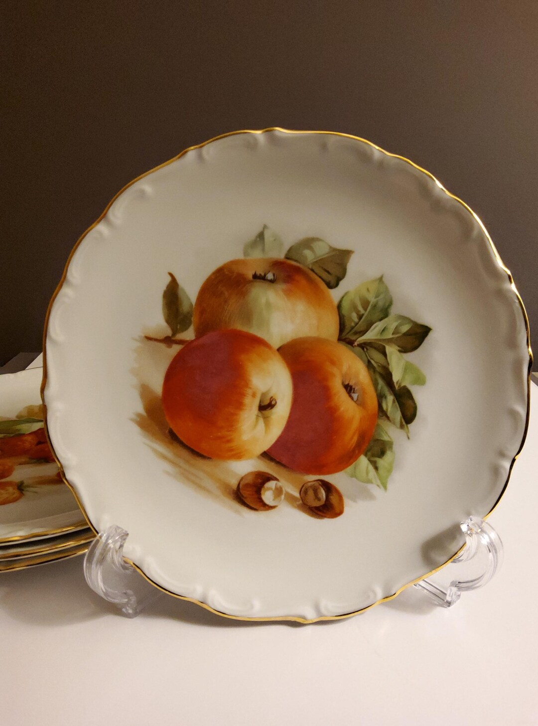 Fruit Nut Porcelain Plates by Schumann Arzberg, Bavaria, Germany - Set ...