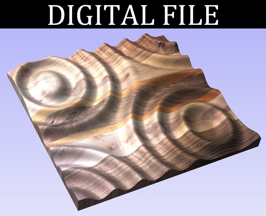 Negative Symmetry 3D STL Ripples / Waves Wall Decor Digital - Etsy