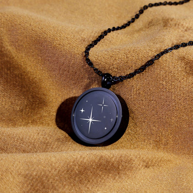 Custom Urn Memorial Necklace Ash Holder Necklace Black Engraved ...