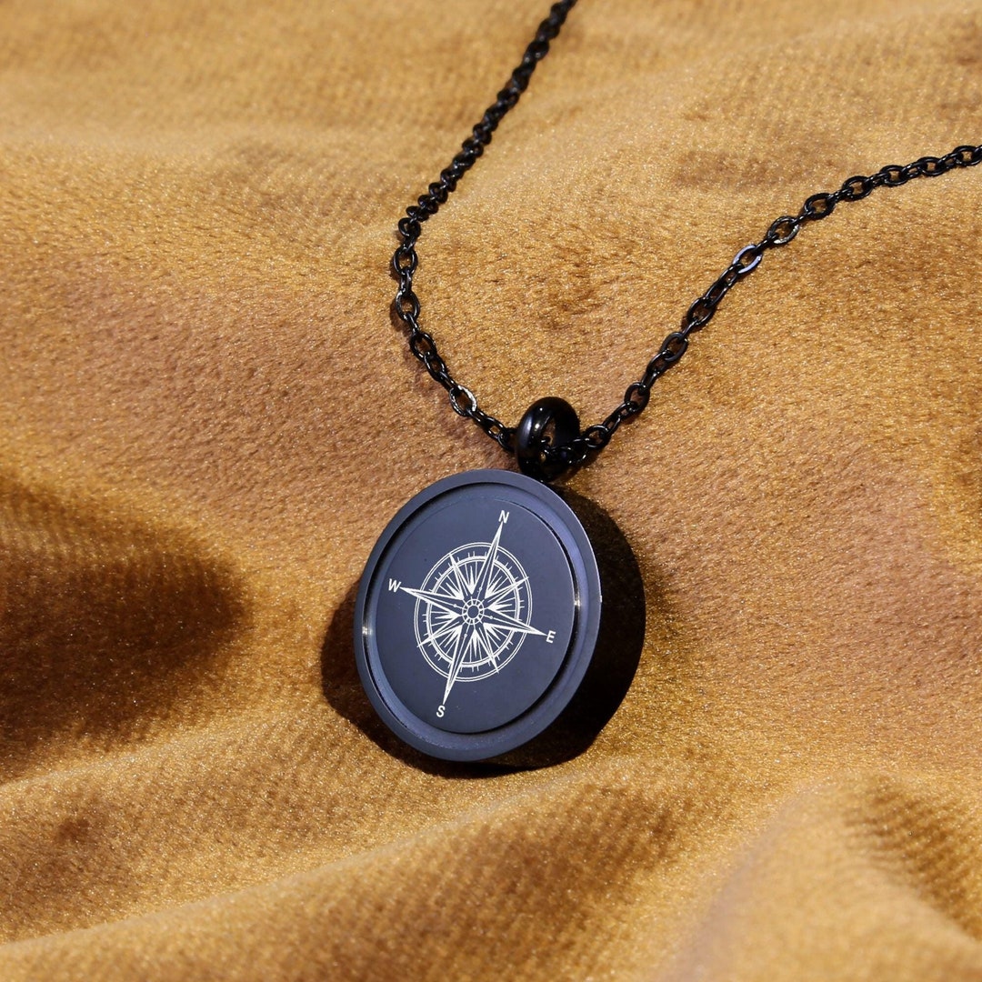 Custom Urn Memorial Necklace Ash Holder Necklace Black Engraved ...