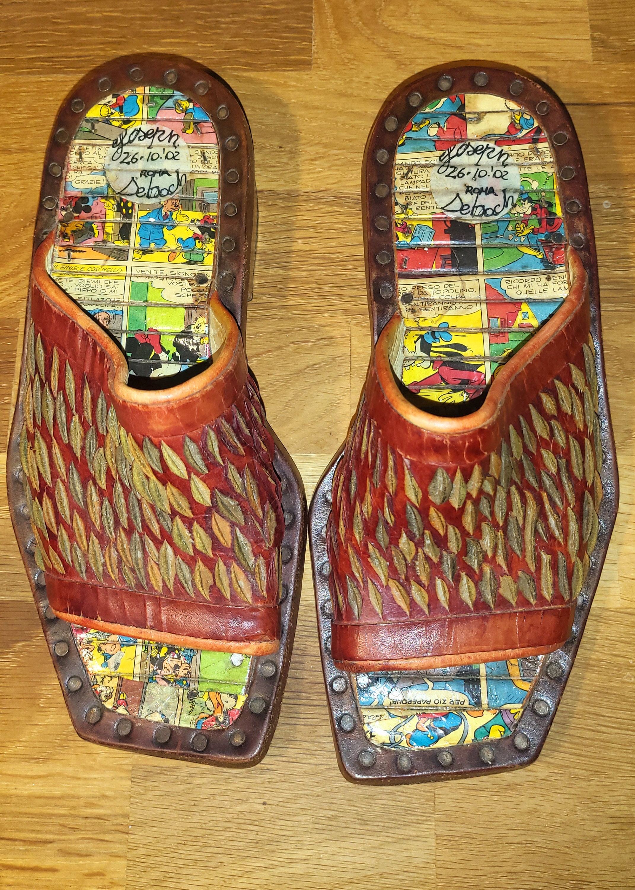 Unique One of a Kind Mini the Mouse and Goofy Cartoon Insole Sandles ...