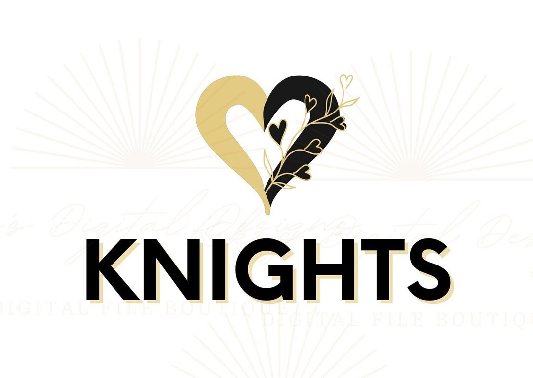 Alumni Created UCF Knights Black and Gold Heart SVG & PNG Digital ...