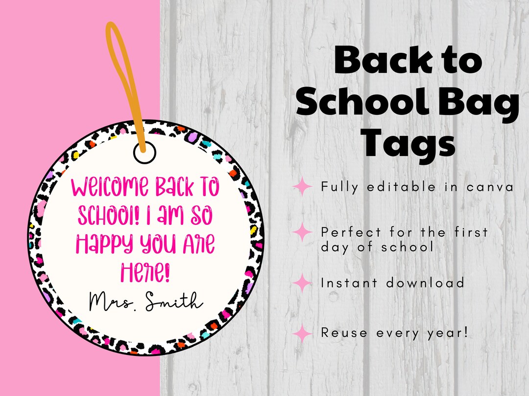 Printable Back to School Treat Bag Tag Printable Tag School - Etsy