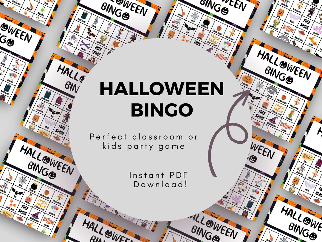 Halloween Bingo Cards 30 Unique Printable Game Cards - Etsy