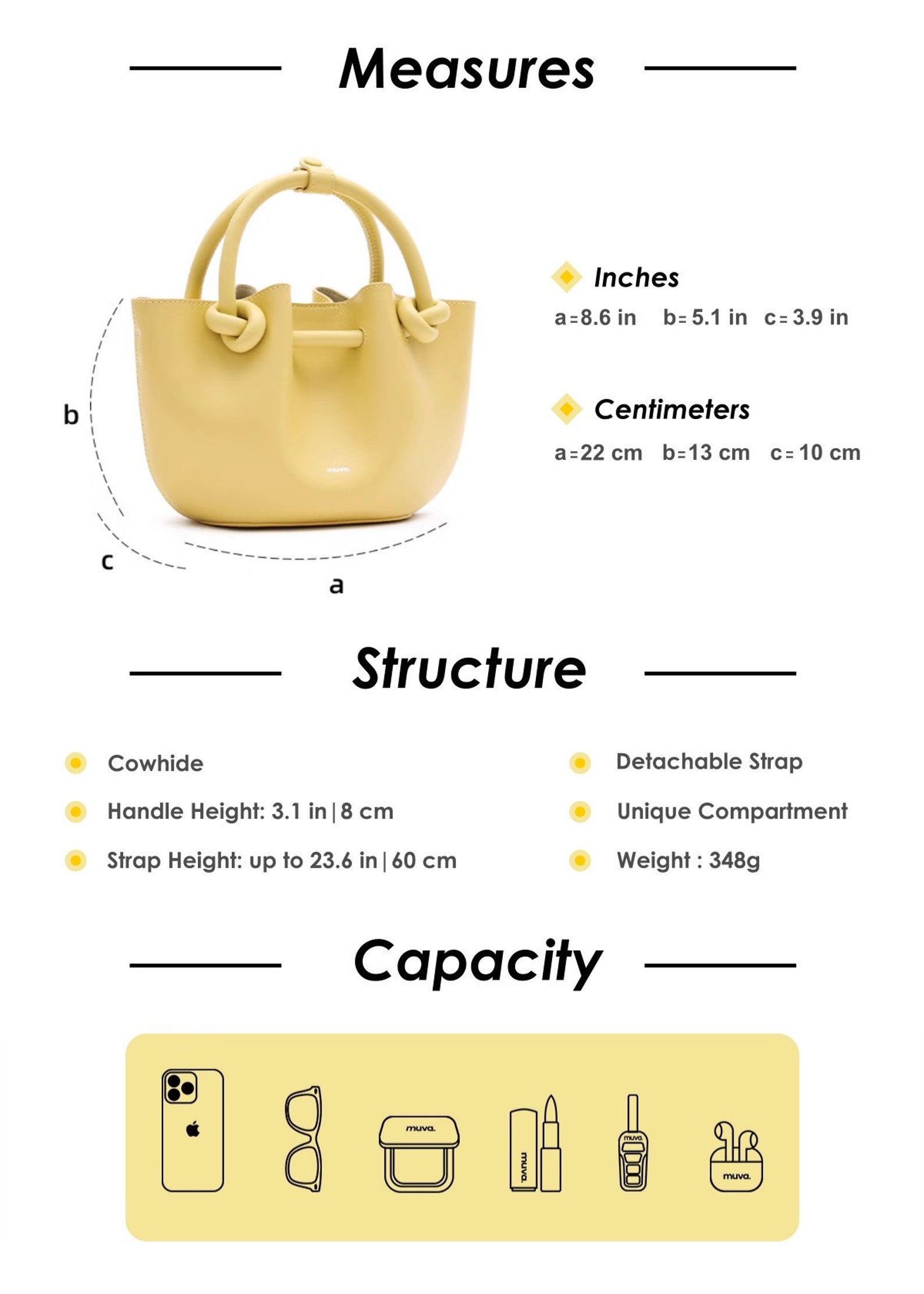 Yellow Crossbody Bag | Yellow Leather Bag | Small Yellow Bag | Mini ...