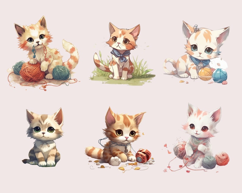 30 Cute Cats Clip Art Anime Cat Anime Art Printable Cats - Etsy