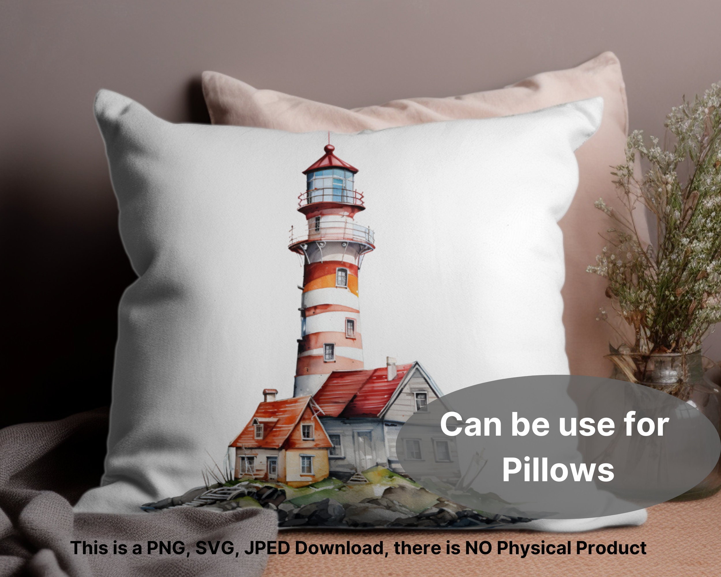 Watercolor Lighthouse Clipart, Digital Lighthouse, Sublimation Design, Watercolor Clipart ...