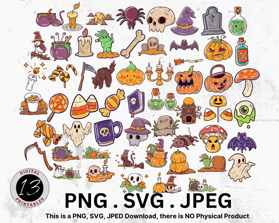 Halloween Clipart Bundle, Halloween PNG, Halloween Bundle, Digital ...