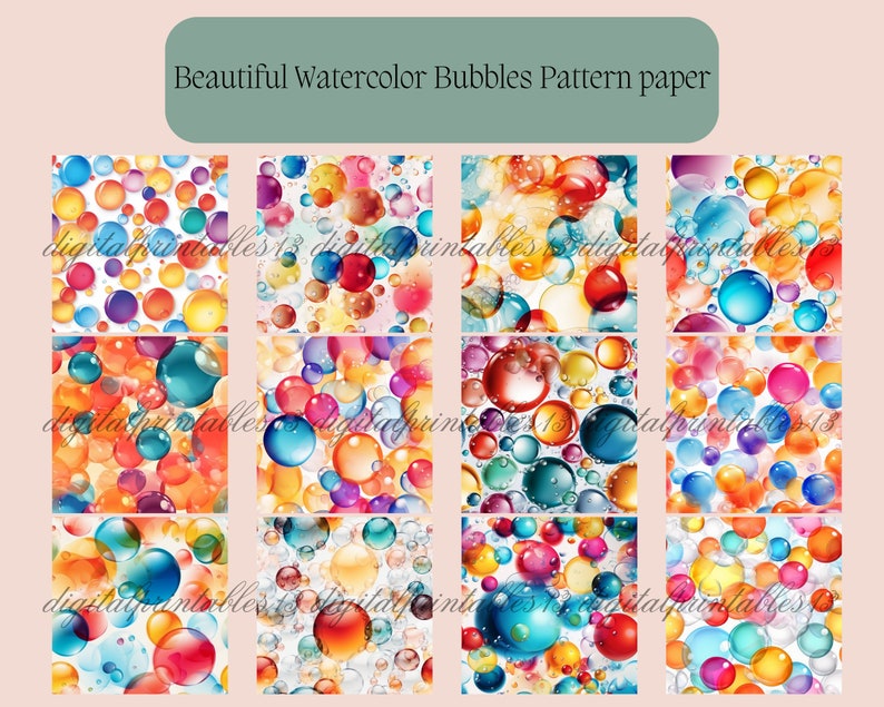 Bubble Digital Paper PNG, Colorful Bubbles, Bubbles Download, Digital ...