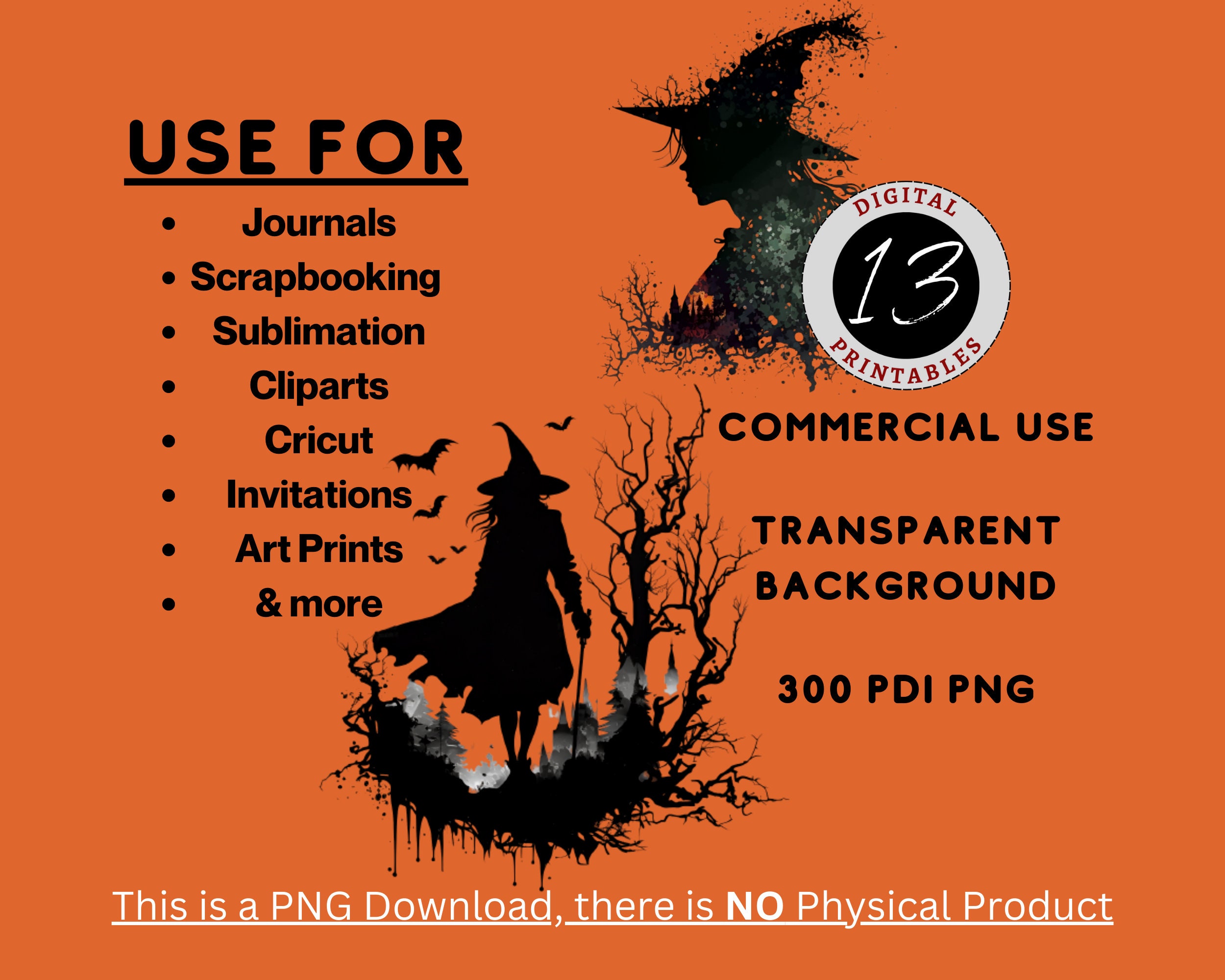 Witch Bundle Clipart, Halloween Witch PNG, Witch Clipart, Witch ...