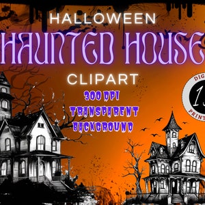 Haunted House Bundle Clipart, Halloween Clipart, Halloween PNG ...