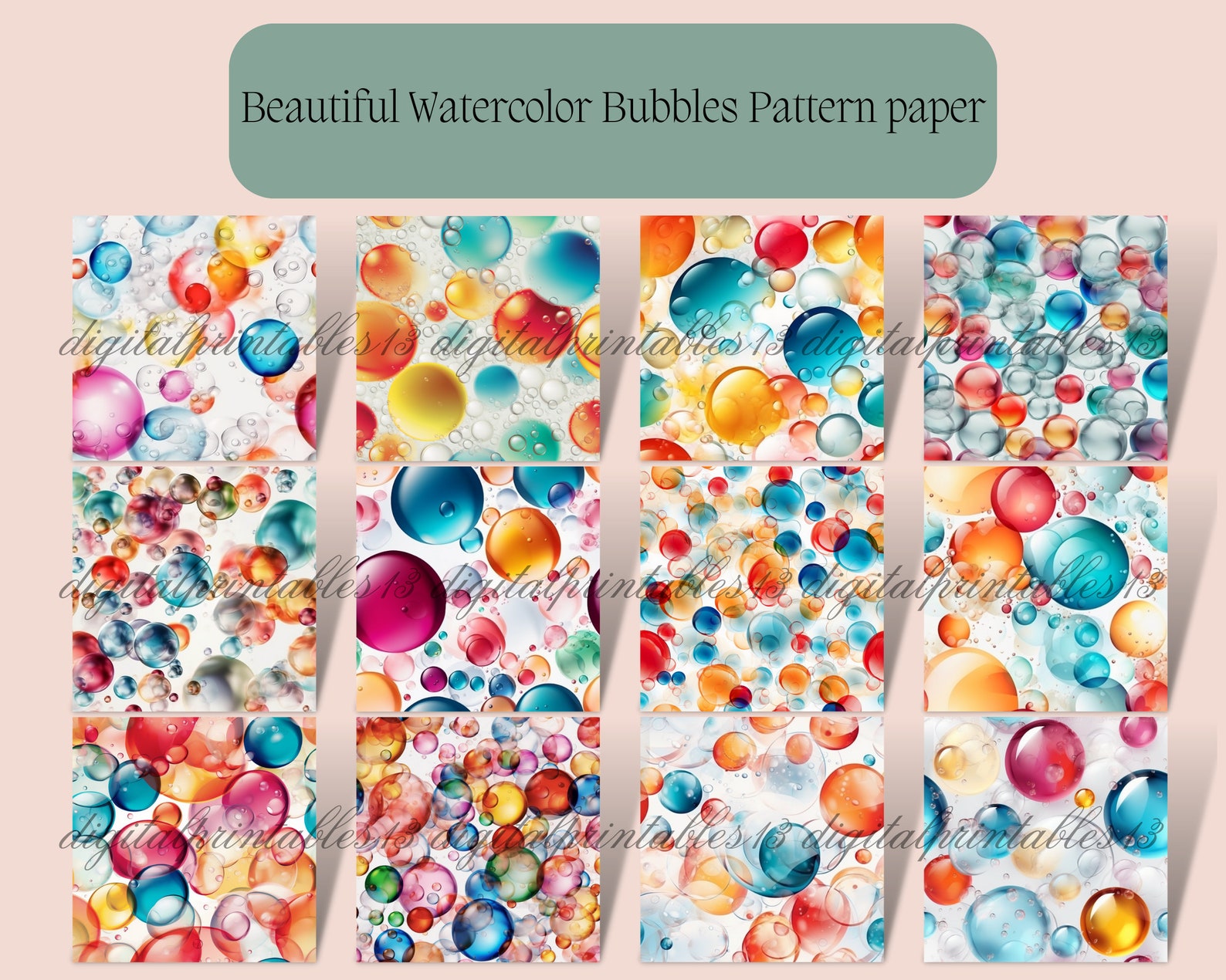 Bubbles Digital Paper PNG Colorful Bubbles PNG Digital - Etsy