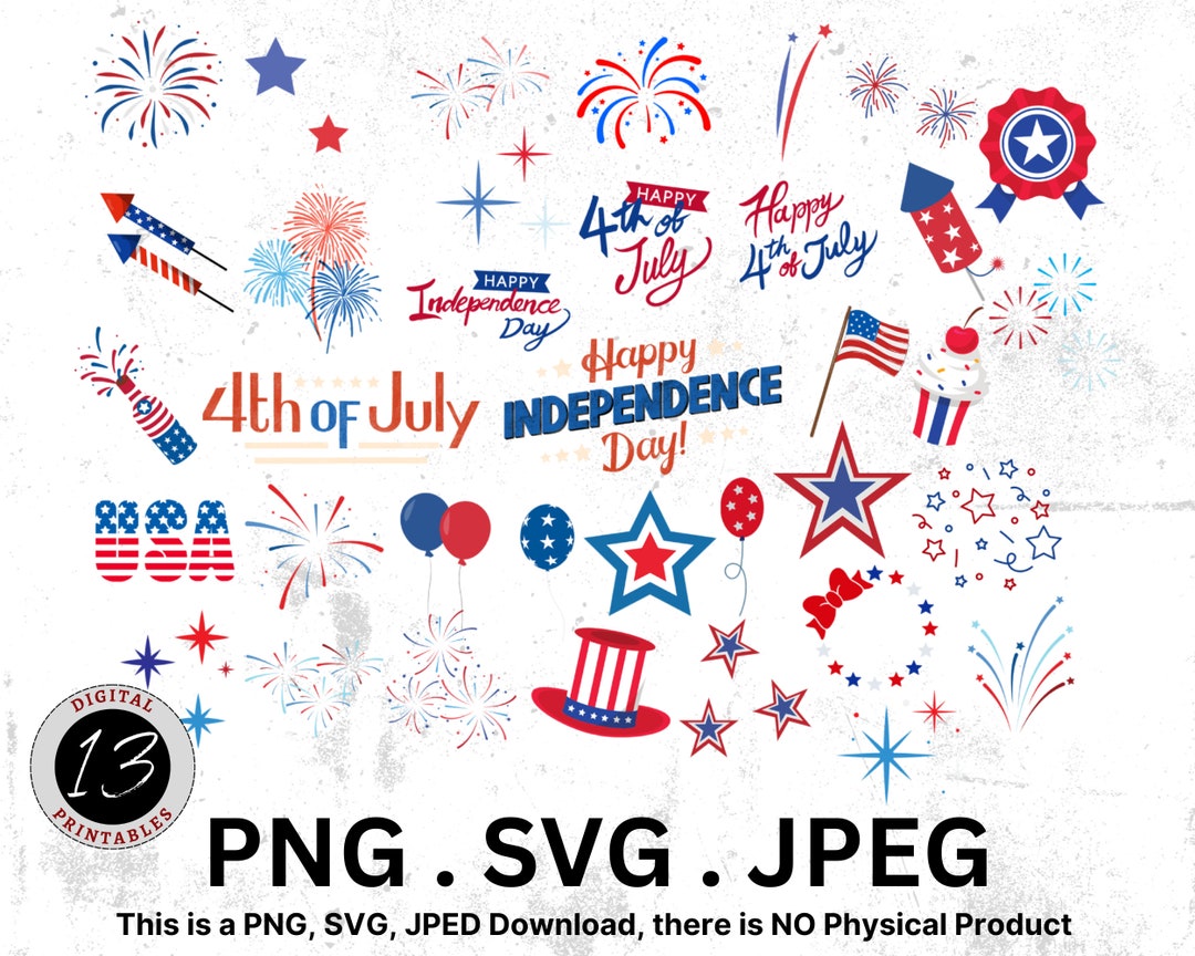 4th of July Clipart Bundle, Clipart Bundle, 4th of July, Holiday ...