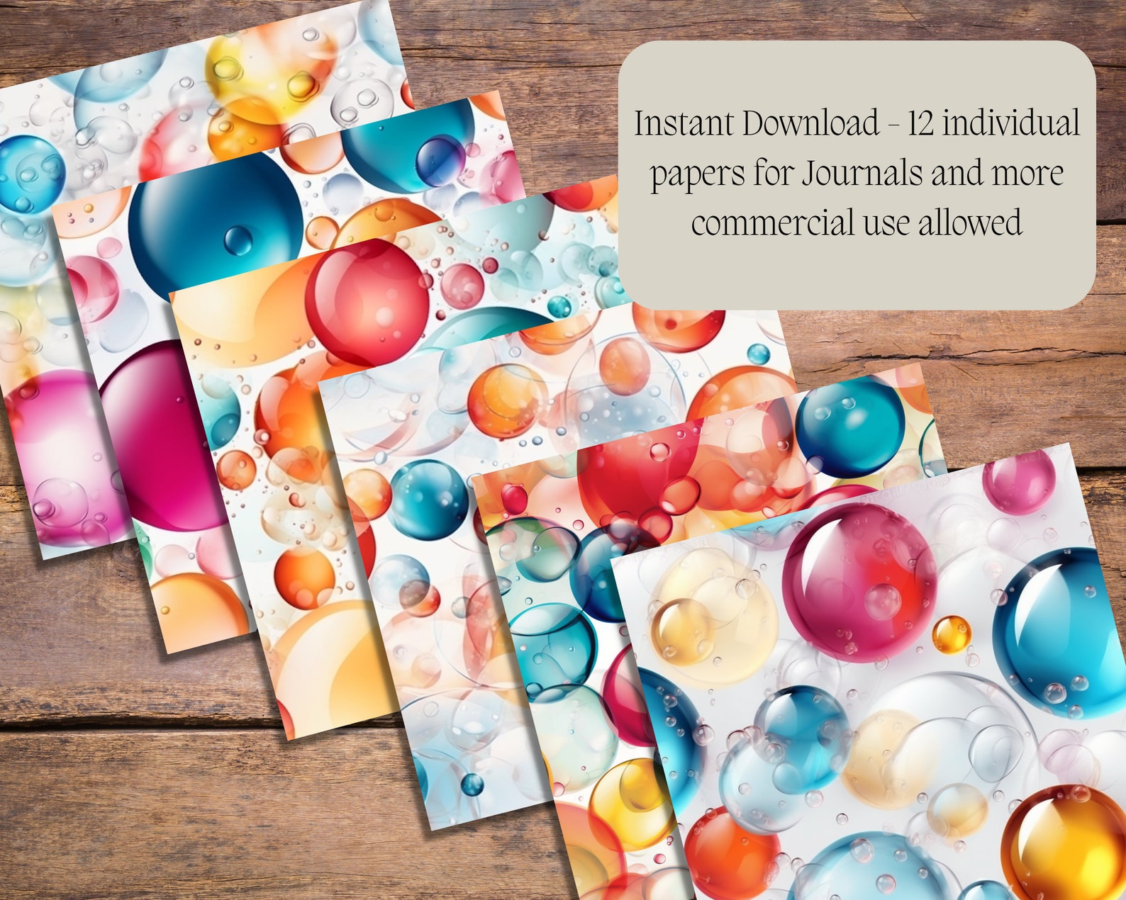 Bubbles Digital Paper PNG, Colorful Bubbles PNG, Digital Download, PNG ...