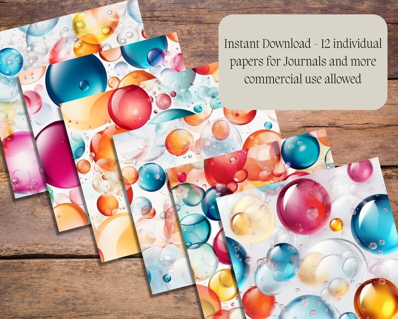Bubbles Digital Paper PNG, Colorful Bubbles PNG, Digital Download, PNG ...