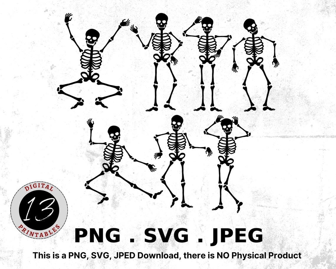 Skeleton Bundle Svg, Halloween Svg, Skeleton Silhouette Svg, Halloween ...