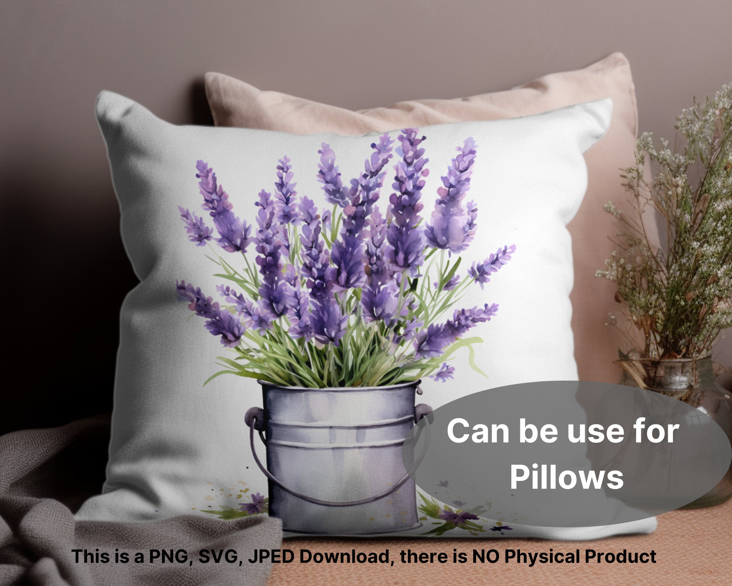 Watercolor Lavender Clipart Sublimation Design Lavender - Etsy