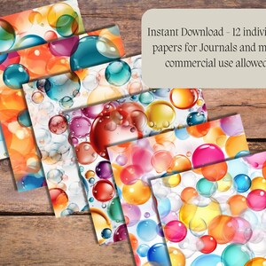 Bubble Digital Paper PNG, Colorful Bubbles, Bubbles Download, Digital ...