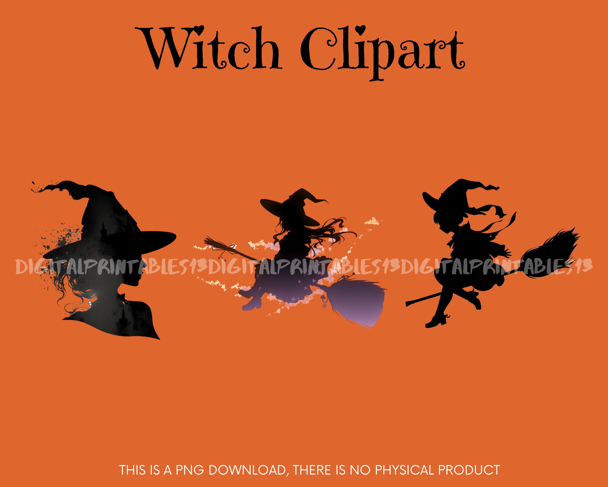 Witch Bundle Clipart, Halloween Witch PNG, Witch Clipart, Witch ...