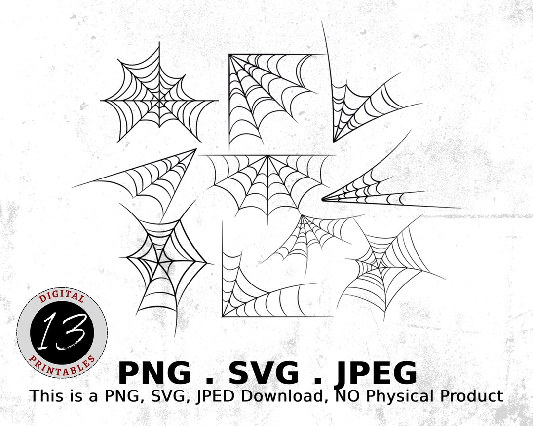 Spider Web Bundle SVG, Cob Web Clipart, Halloween Clipart, Digital ...