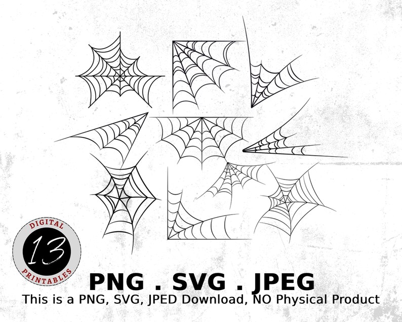 Spider Web Bundle SVG, Cob Web Clipart, Halloween Clipart, Digital ...