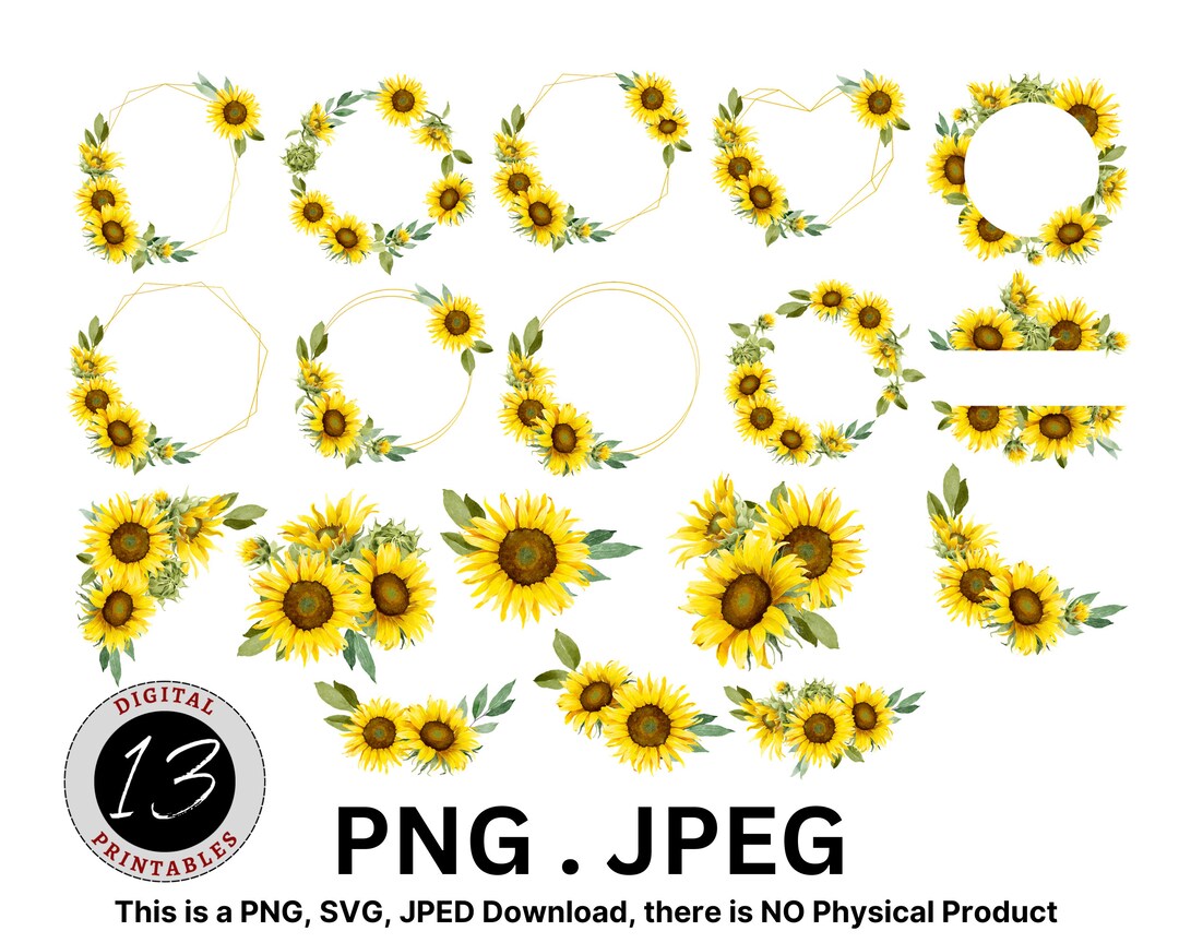 Sunflower Flowers Clipart, Flower PNG, Autumn Flower Design, Autumn ...