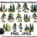 Watercolor Pine Tree Clipart, Tree Bundle, Pine Tree Clipart, Beautiful ...