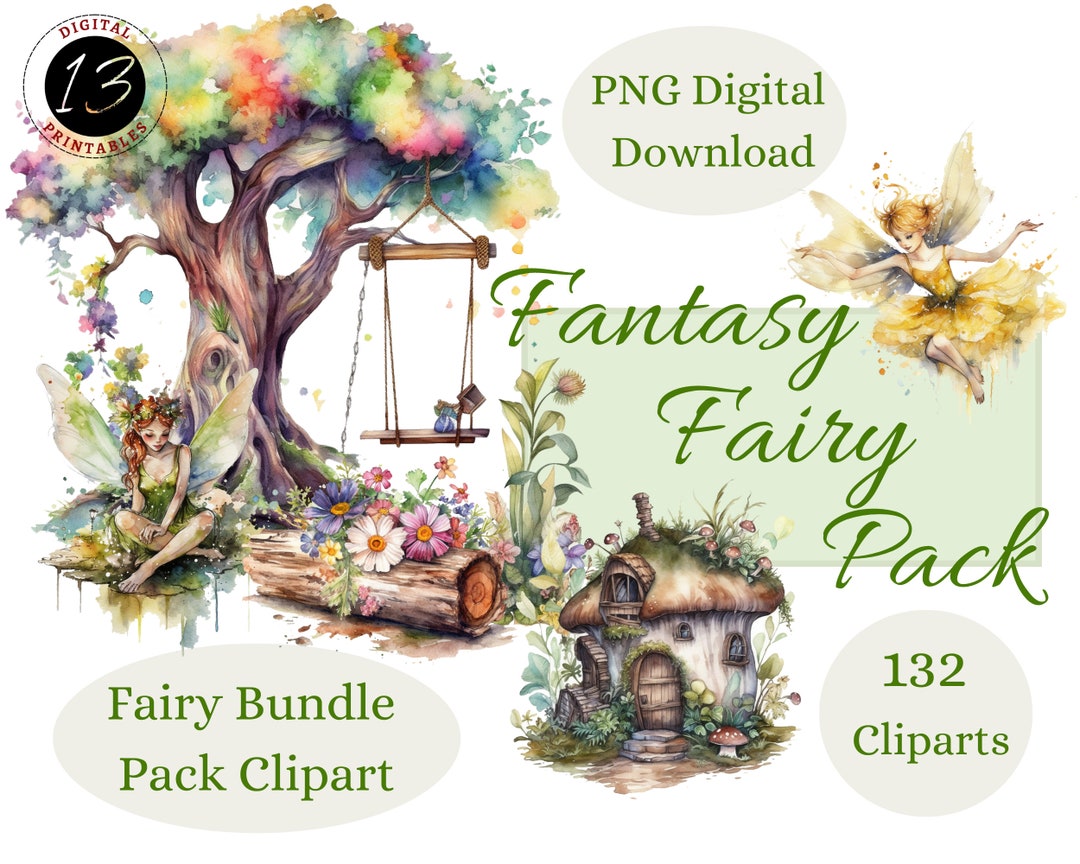Fantasy Fairy Pack / Fairy Clipart / Fairy Tools / Fairy Workstation ...