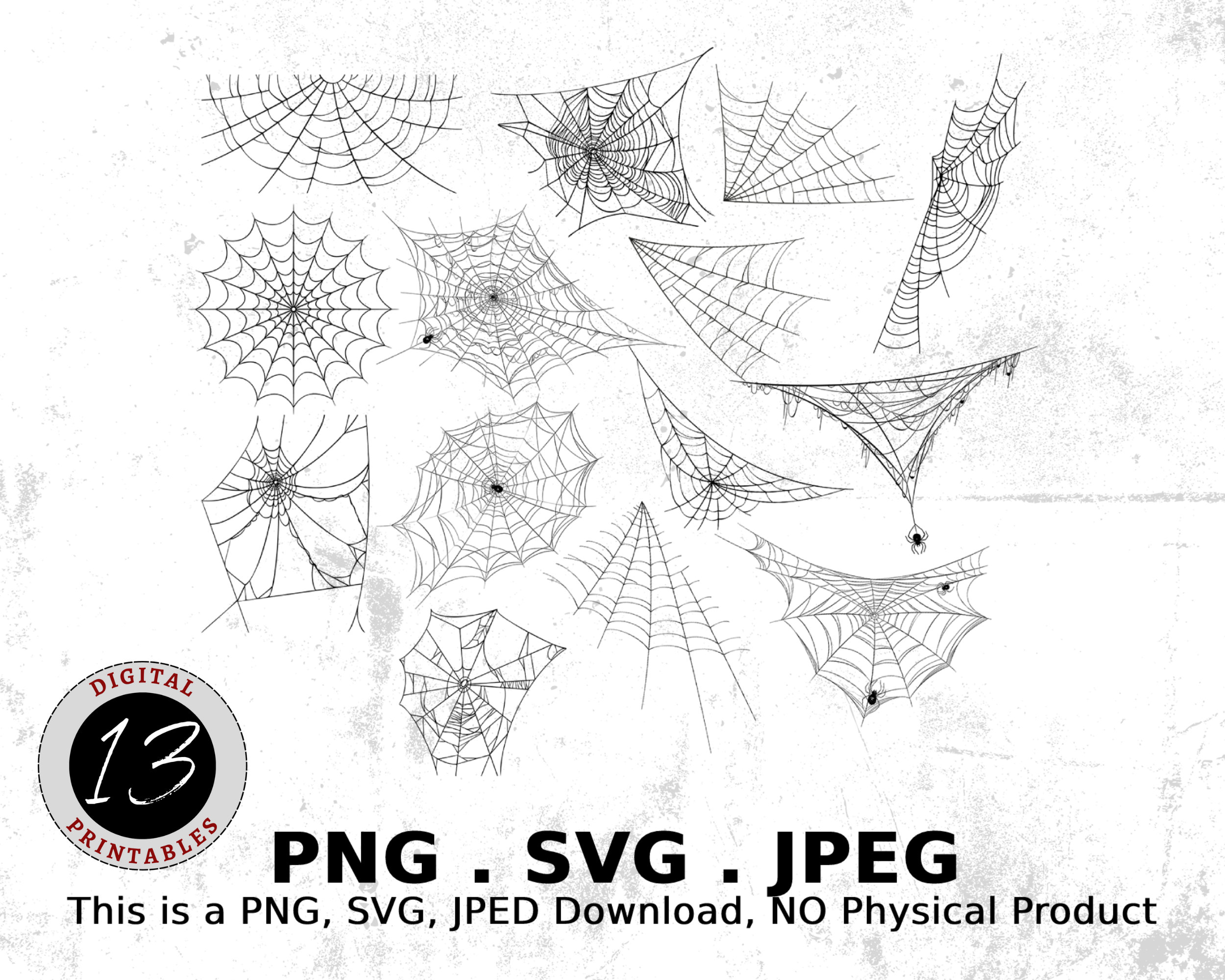 Spider Web Bundle SVG, Cob Web Clipart, Halloween Clipart, Digital ...
