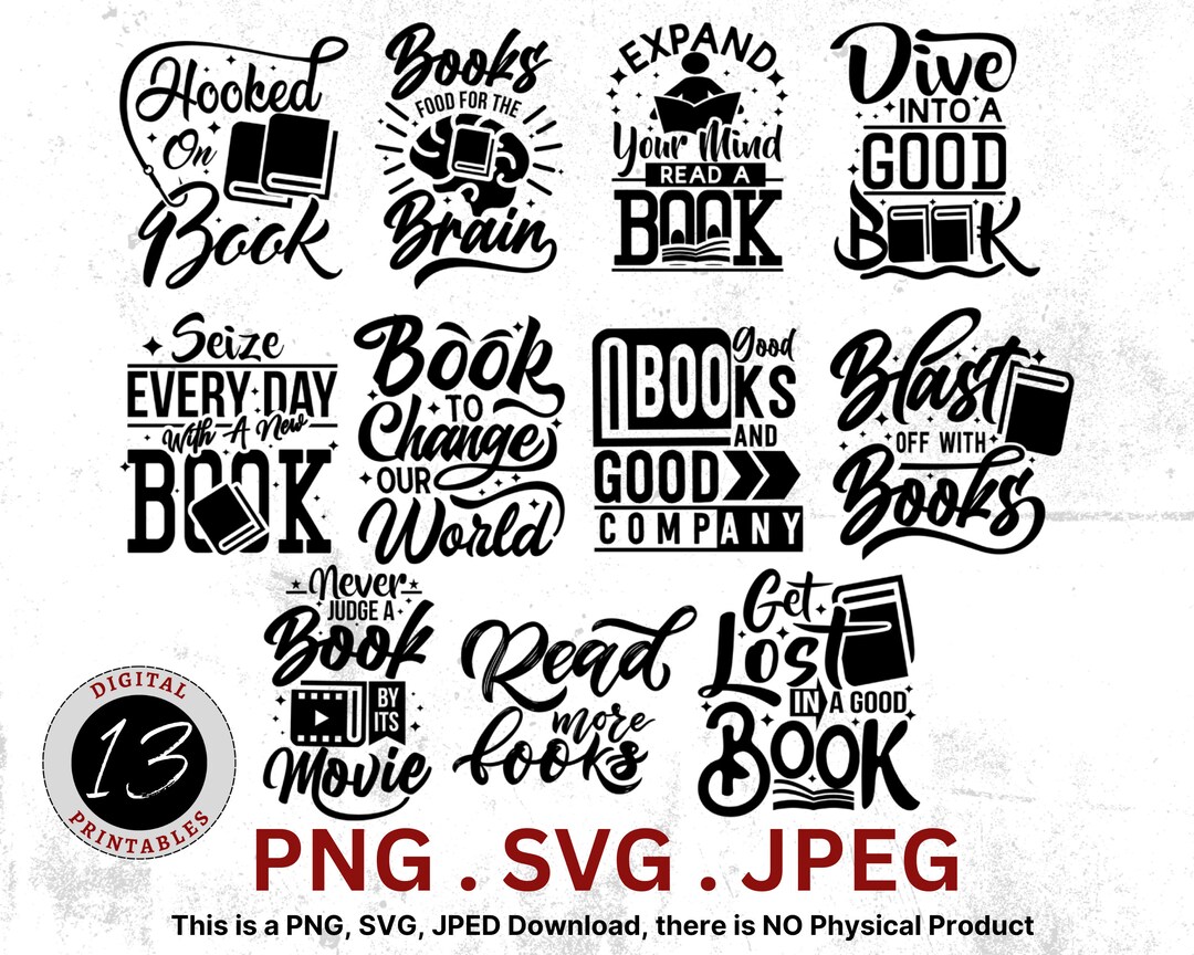Book Quotes SVG Bundle, Reading SVG, Book Bundle, Book Quotes Clipart ...