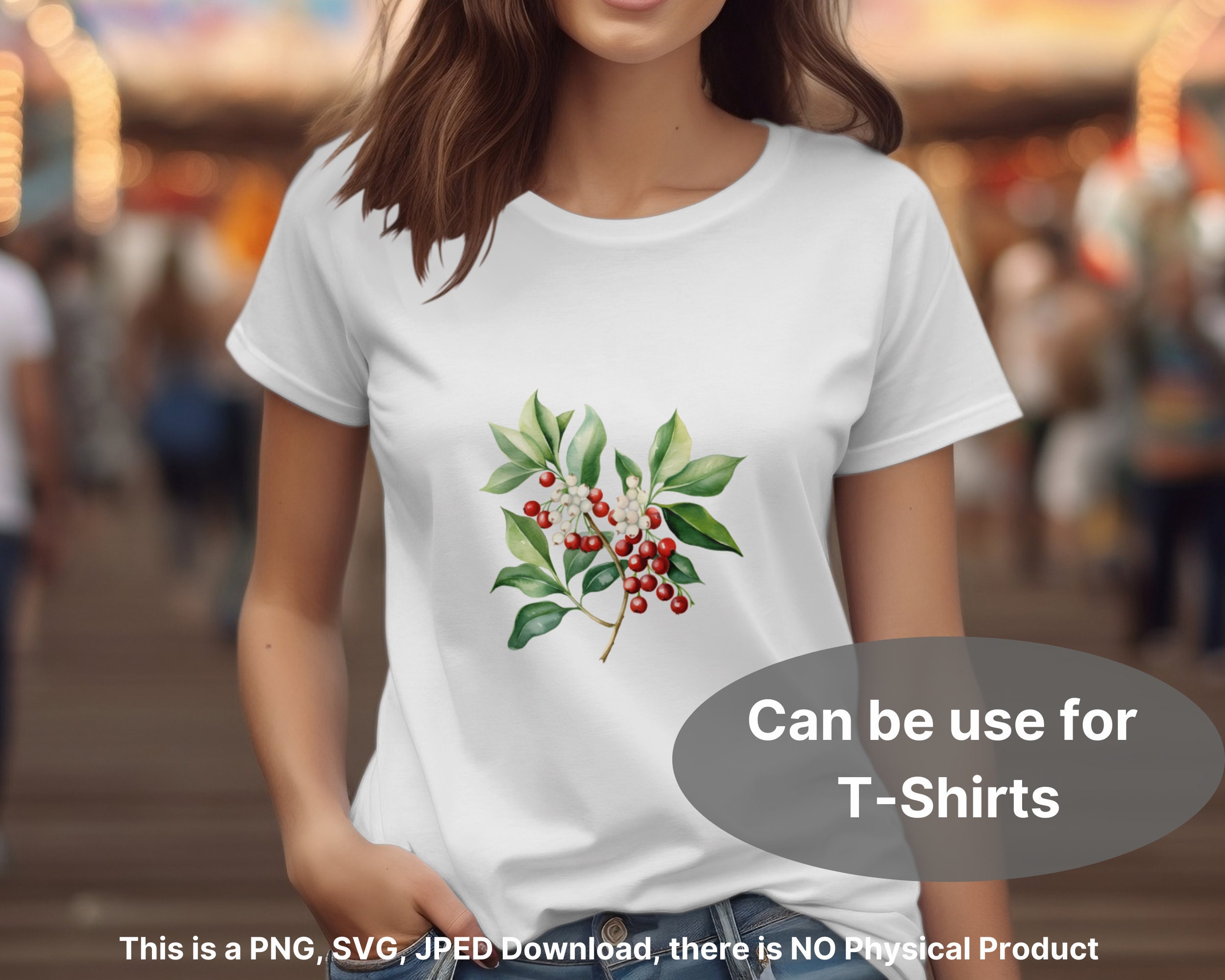 Watercolor Mistletoe Clipart, Mistletoe PNG, Christmas Clipart, Holiday ...