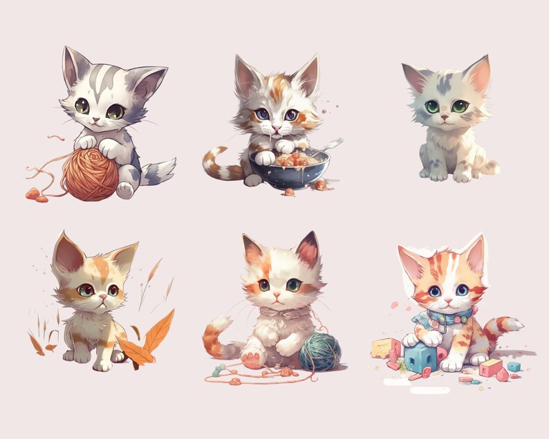 30 Cute Cats Clip Art Anime Cat Anime Art Printable Cats - Etsy