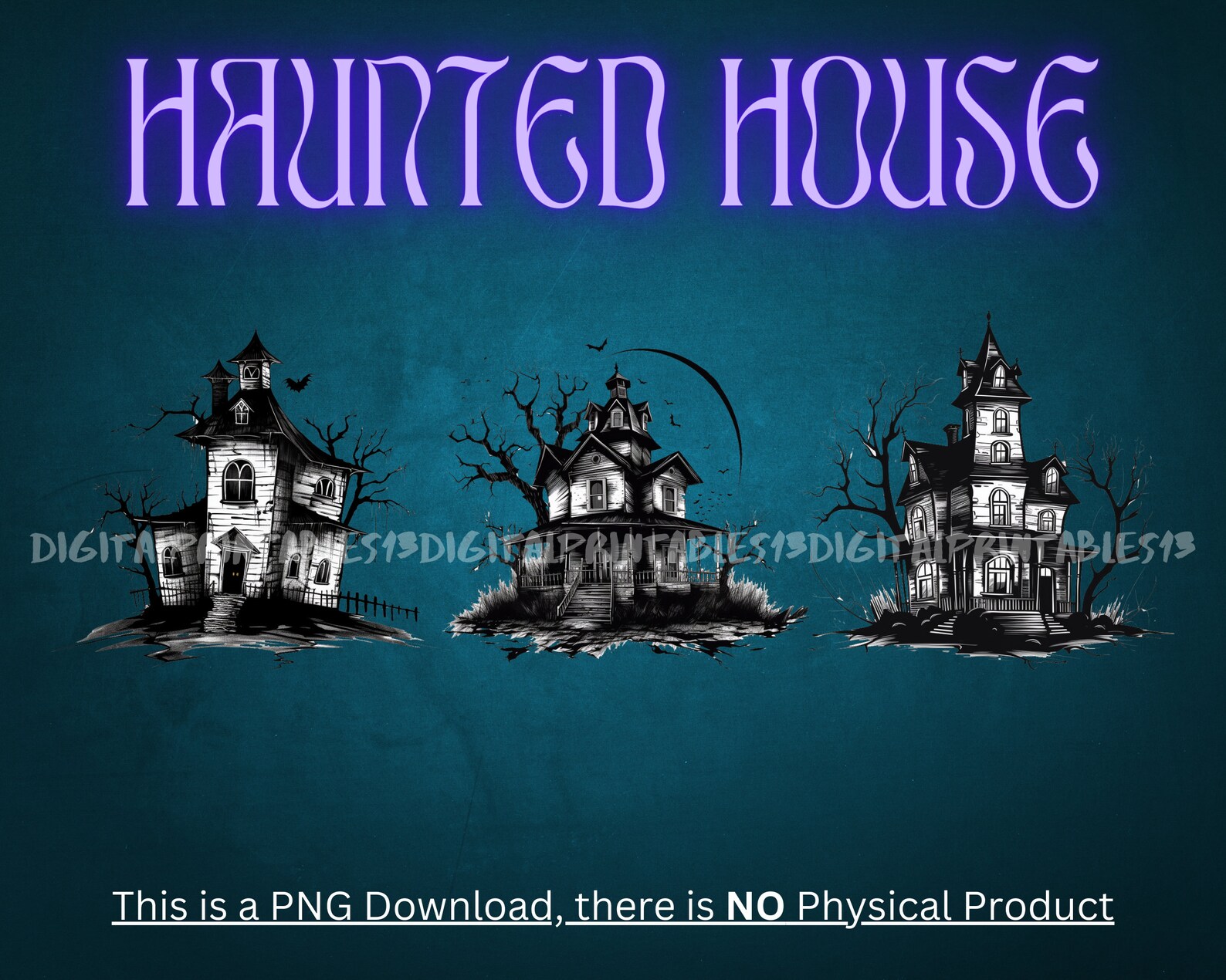 Haunted House Bundle Clipart, Halloween Clipart, Halloween PNG ...