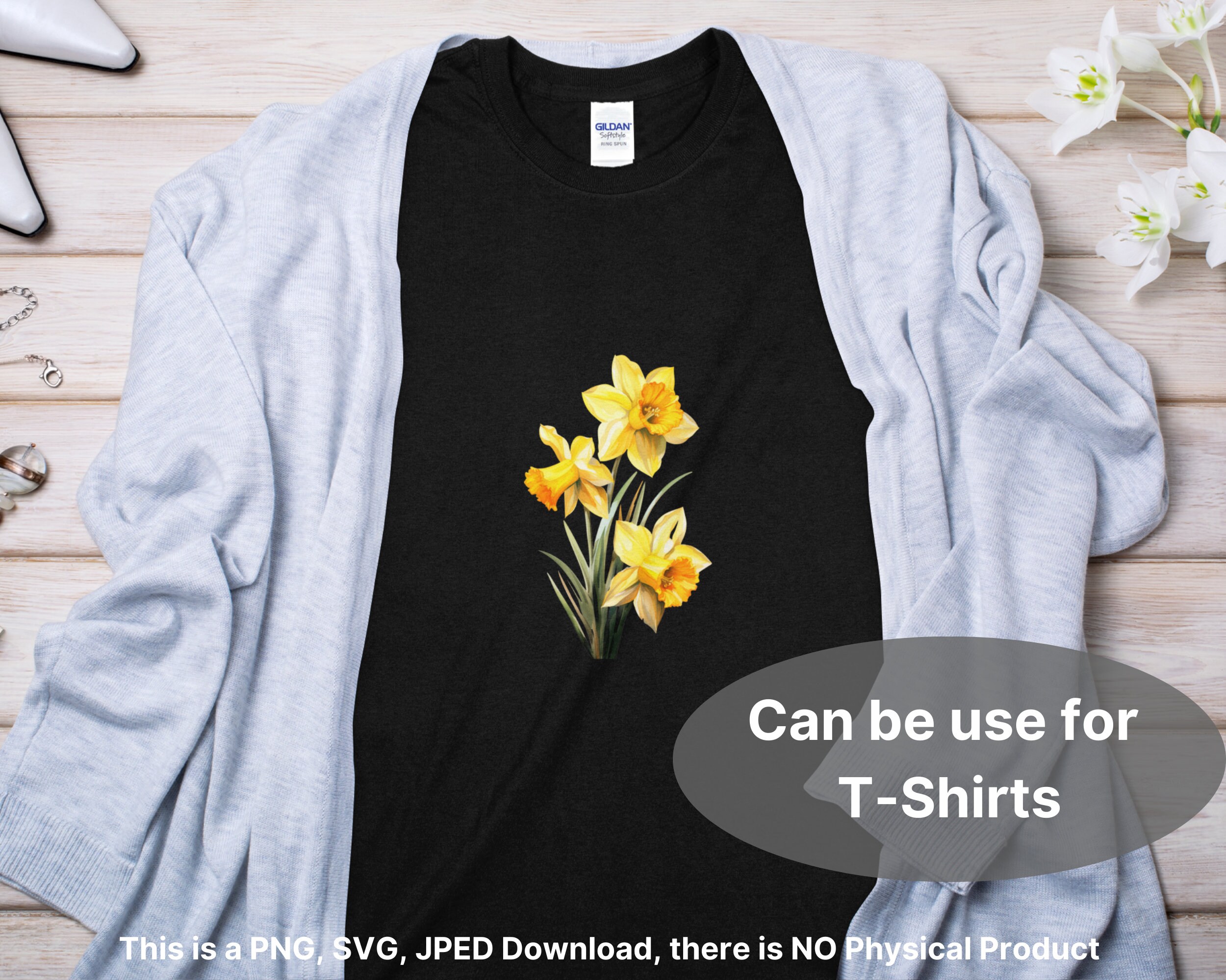 Daffodil Watercolor Clipart Bundle, Watercolor Daffodil, Daffodil PNG ...