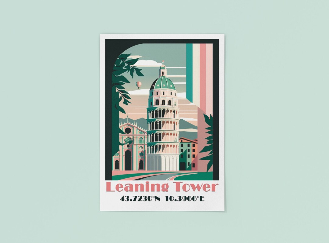 Leaning Tower of Pisa Travel Wall Art - Landmarks Print - Wonders of ...