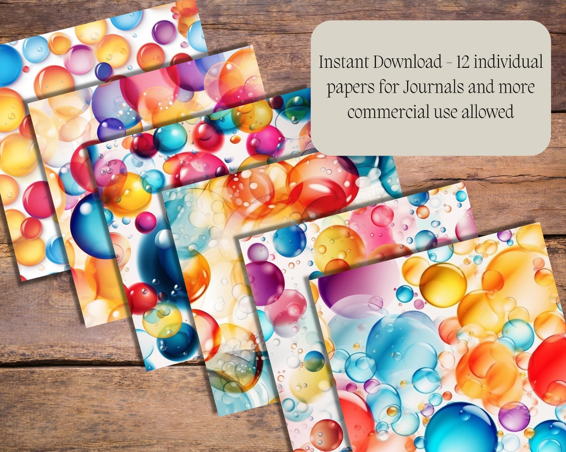 Bubble Digital Paper PNG, Colorful Bubbles, Bubbles Download, Digital ...