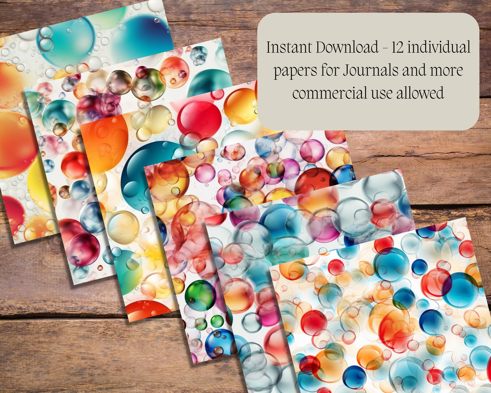 Bubbles Digital Paper PNG, Colorful Bubbles PNG, Digital Download, PNG ...