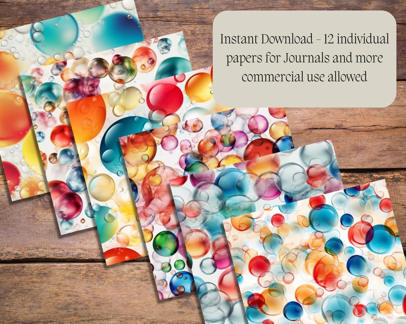 Bubbles Digital Paper PNG, Colorful Bubbles PNG, Digital Download, PNG ...