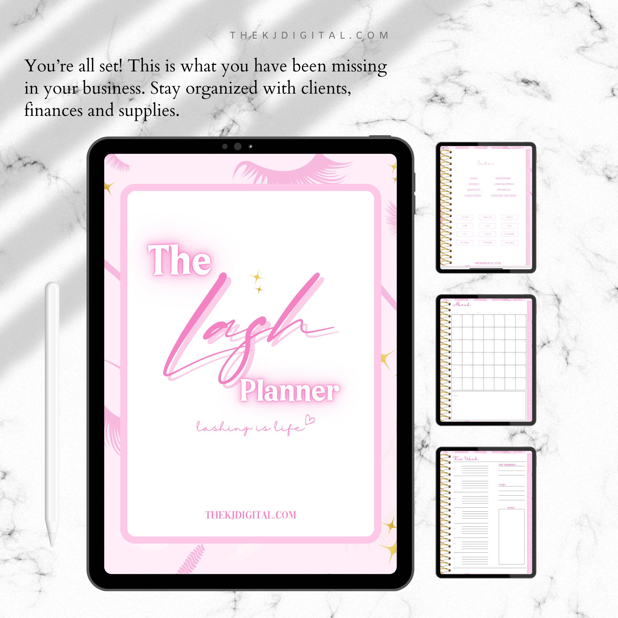 2023 Pink DIGITAL LASH TECH Planner, Client Record Book, Minimalist ...