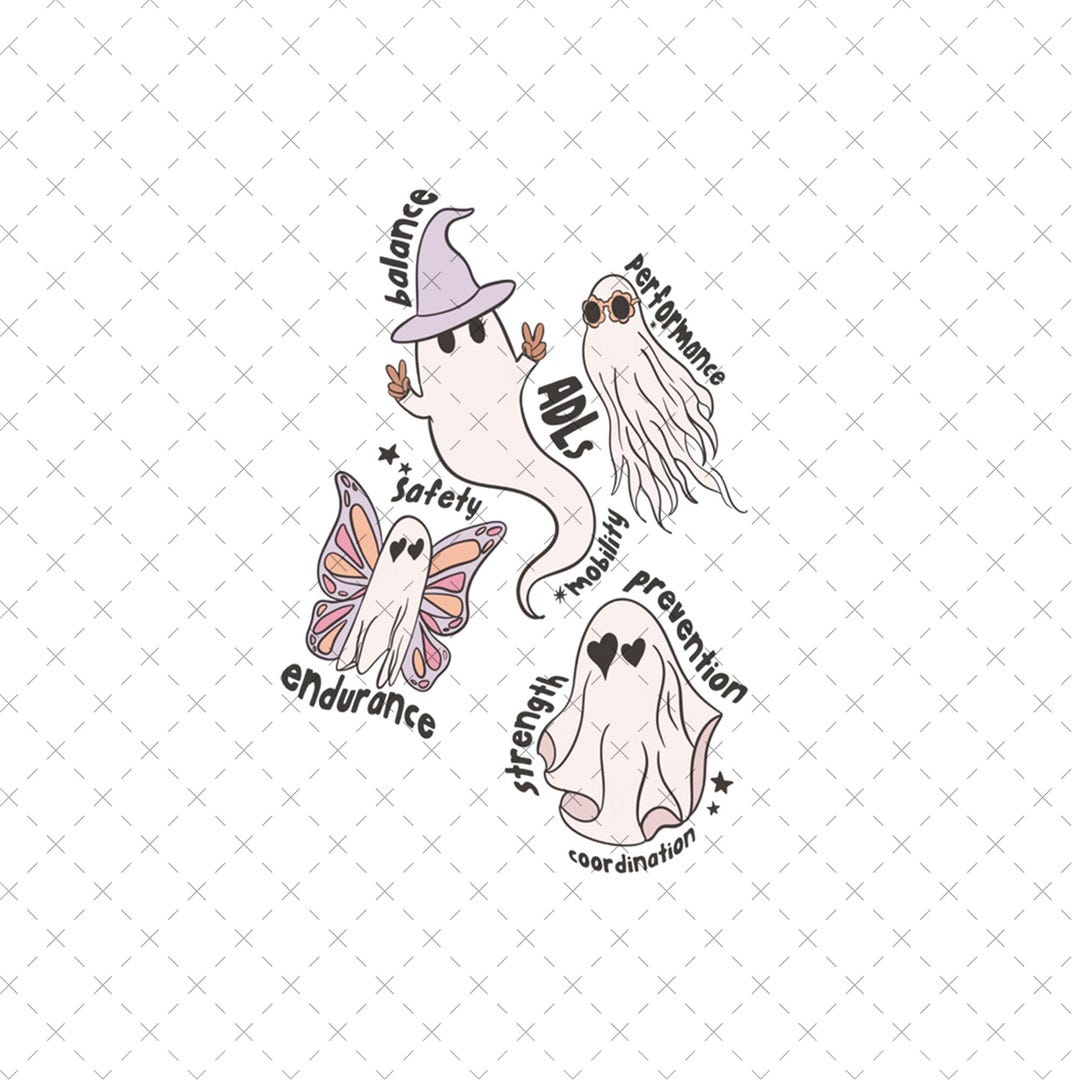 Retro Ghost Friends PT Scope Halloween Png, Spooky Crew Png, PT ...
