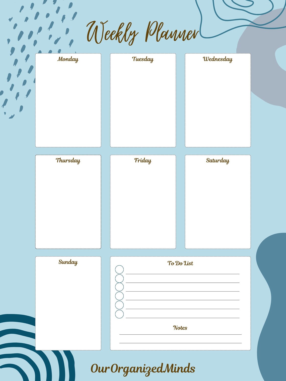 Weekly Planner Digital and Printable - Etsy