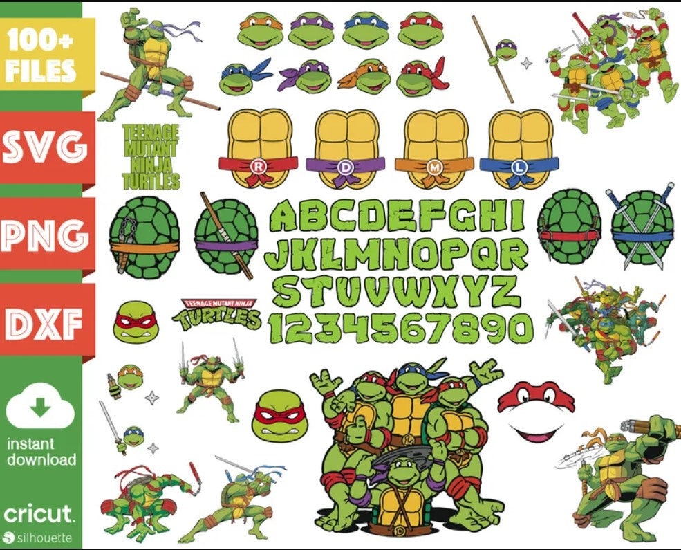 Turtles Font SVG Ninja Turtles Font Svg Turtles Alphabet - Etsy Canada