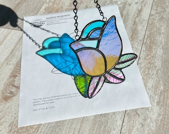 Simple Rose Stained Glass Pattern - Etsy