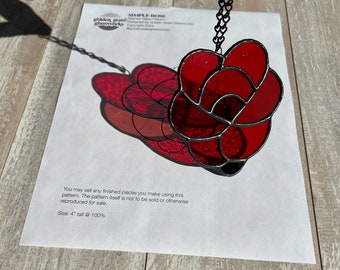 Simple Rose Stained Glass Pattern - Etsy